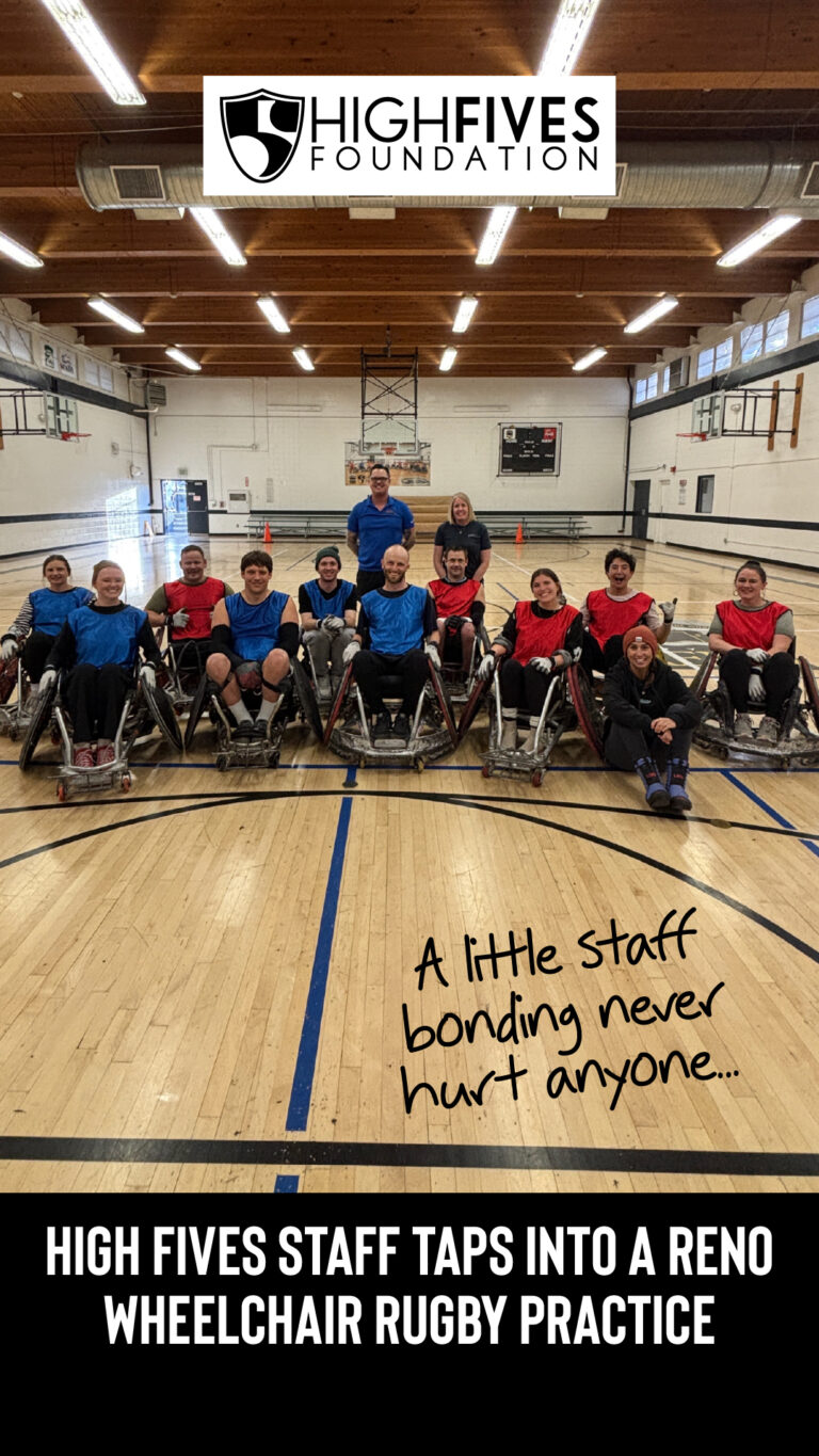 Staff Bonding with High Fives Wheelchair Rugby Team | High Fives Foundation